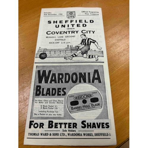 1950/51 Sheffield United v Coventry City, Excellent gatefold programme