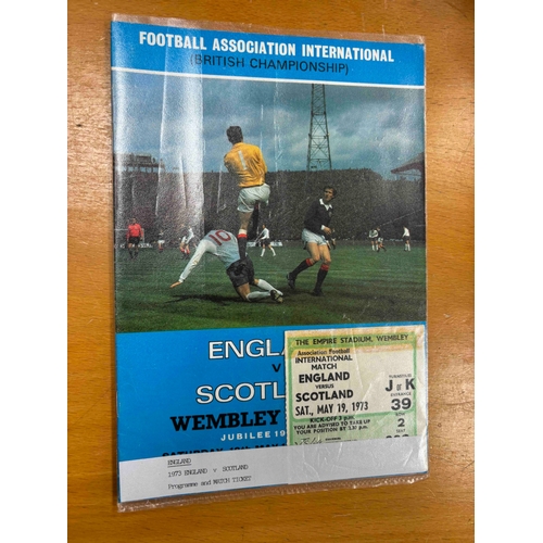 Ticket + Programme 1973 England v Scotland,