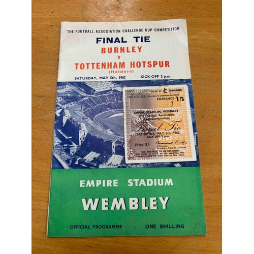 Ticket + Programme 1962 FA Cup Final Programme, Burnley v Tottenham.