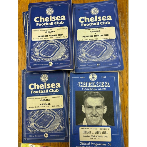 Chelsea 123 home programmes. 6 x 49/50; 13 x 50/51 to 54/55; 63 x 55/56 ...