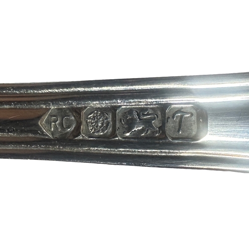 A cased silver 12 piece dinnerware queens patterns comprising. 12 ...