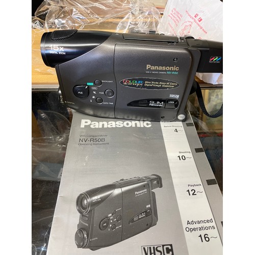 BOXED PANASONIC VHS C MOVIE CAMERA AND CANON AF514 XLS MOVIE CAMERA ...