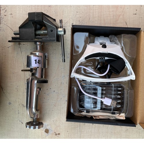 DESK TOP MODELLING VICE, AND MODELLERS MAGNIFYING GOGGLES