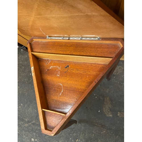 TRIANGULAR ITALIAN MARQUETRY STYLE NEEDLEWORK TABLE