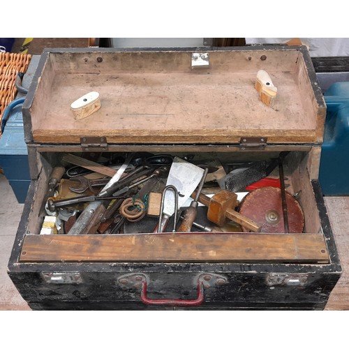 TWO CARPENTRY TOOL BOXES AND CONTENTS