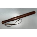 WOODEN TRUNCHEON WITH LEATHER STRAP
