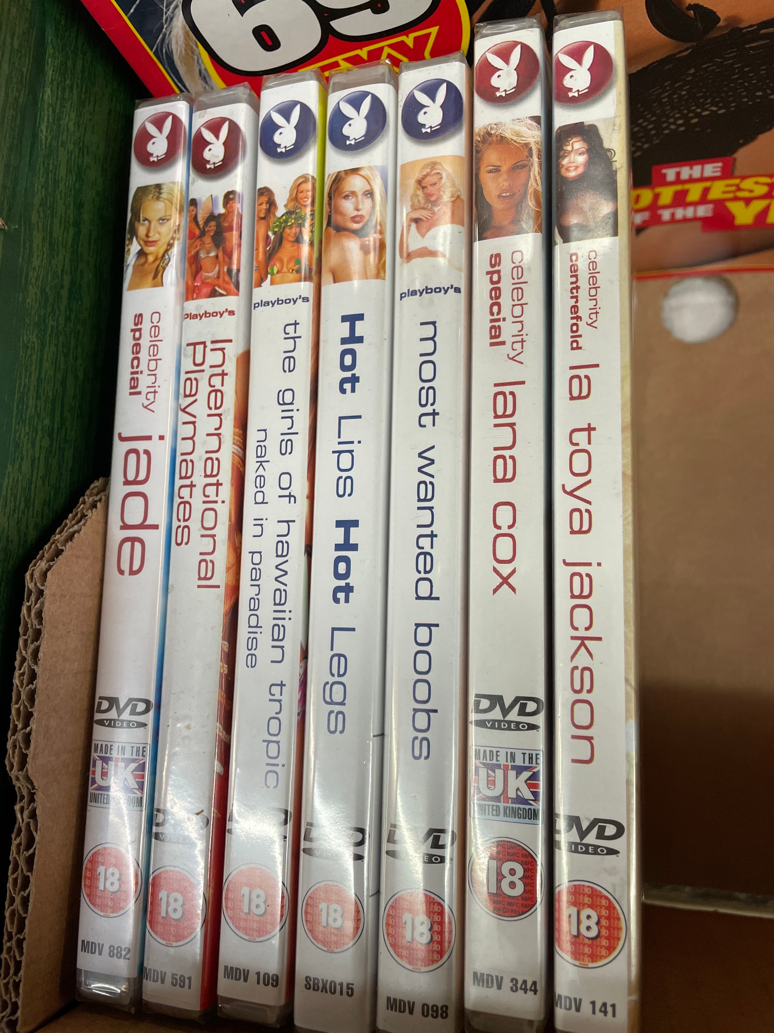 BOX - VINTAGE PLAYBOY MAGAZINES AND DVDS