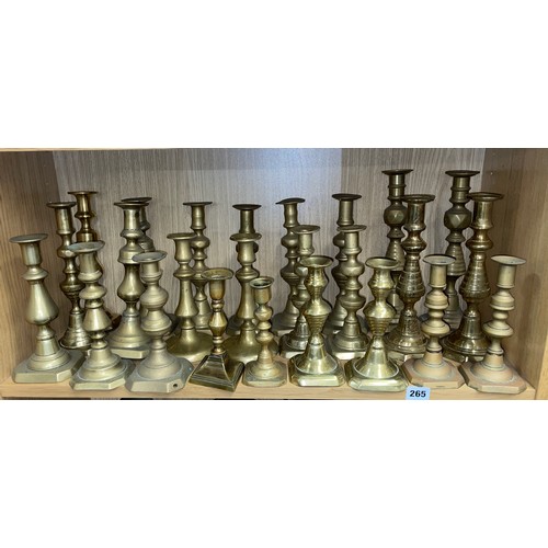 SHELF OF PAIRS OF MAINLY 19TH CENTURY BALUSTER AND KNOPPED CANDLE ...