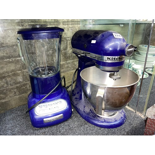 KITCHEN AID BLUE FOOD MIXER AND BLENDER