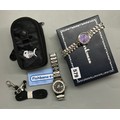 FISHBONE STAINLESS STEEL WATCH IN NYLON POUCH AND A BOXED MARKSMAN ...