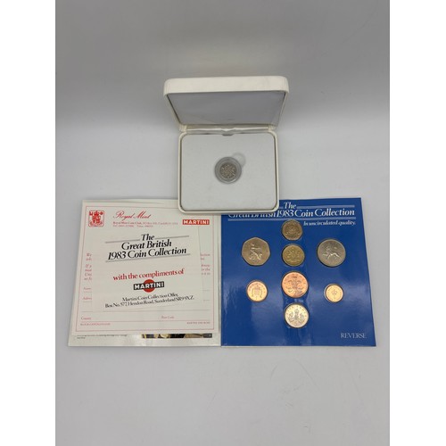 GREAT BRITISH 1983 UNCIRCULATED COIN COLLECTION AND ROYAL MINT SILVER ...