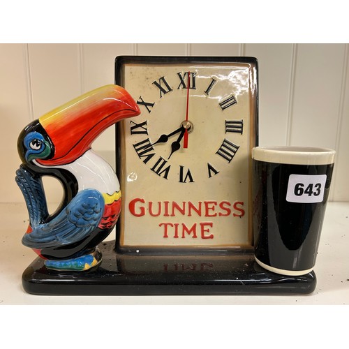 A PORCELAIN ‘GUINNESS TIME’ TOUCAN CLOCK