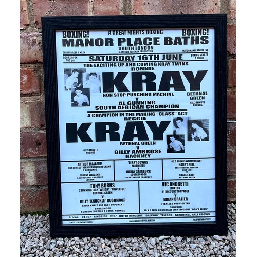 FACSIMILE POSTER PROMOTION PRINT FOR A BOXING BOUT OF THE KRAY TWINS