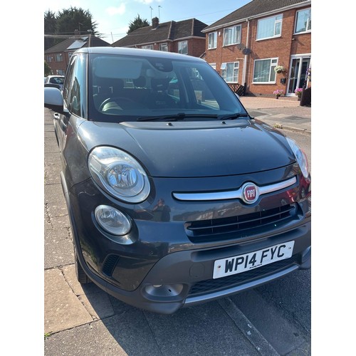 GREY FIAT 500L MOTOR VEHICLE WP14 FYC (2014), 1248cc DIESEL - MOT: MAY ...