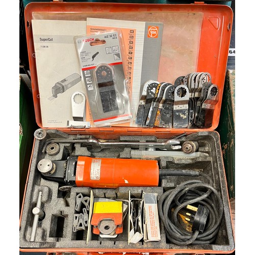 FEIN SUPER CUT TOOL AND ACCESSORIES IN CASE