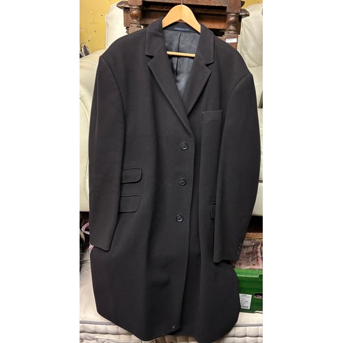 CASHMERE CROMBIE OVERCOAT SIZE LARGE