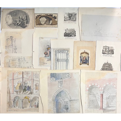 SMALL FOLIO OF 18TH AND 19TH CENTURY BOOKPLATES, SKETCHES ...