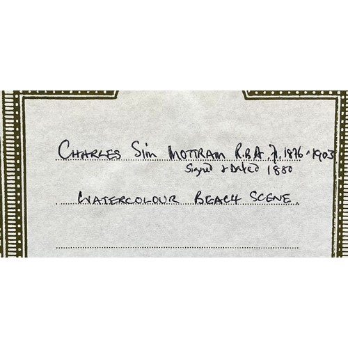 CHARLES SIM MOTTRAM R.B.A (FL. 1876-1903) WATERCOLOUR OF A BEACH SCENE ...