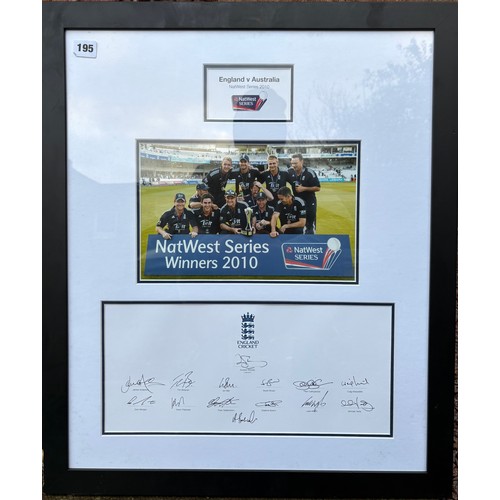ECB TEAM PHOTO PRINT ENGLAND V AUSTRALIA 2010 WITH SIGNATURES AND COA F/G