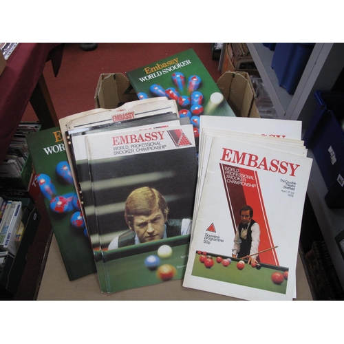 Snooker World Championship Programmes, 1978, 79 x 2, 80, 2002 to 2008 ...