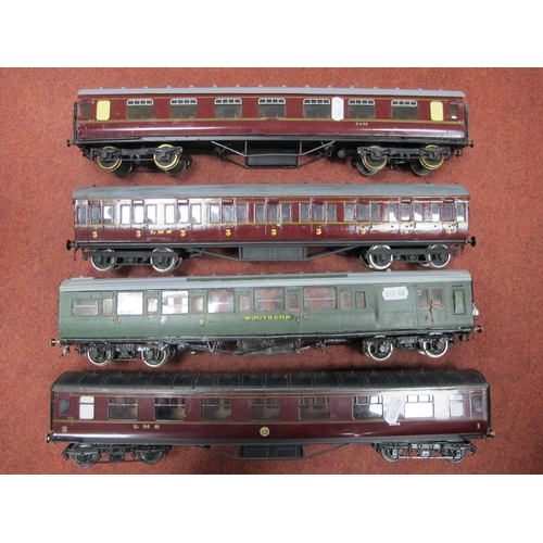 Seven 'O' Gauge/7mm Double Bogie Eight Wheel Kit Built Unboxed Coaches ...