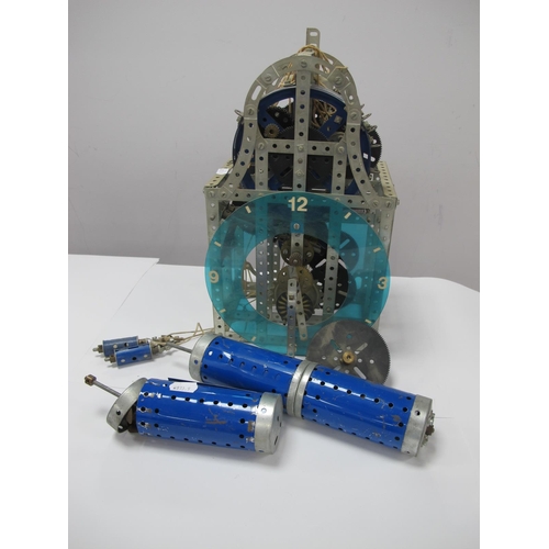 A Constructed Meccano Clock Kit, (unchecked for completeness of all ...
