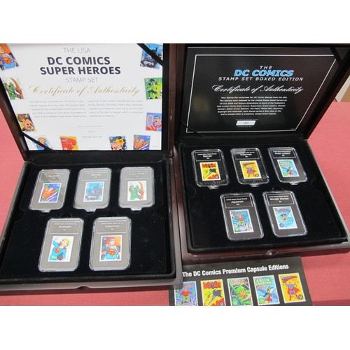 Two DC Comics Stamp Set Boxed Editions,comprising of 'The DC Comics ...