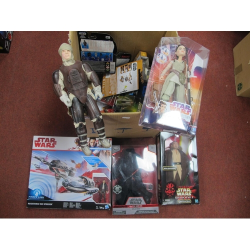 Boxed Star Wars Ski Speeder, six boxed Star Wars figures, eleven bubble ...