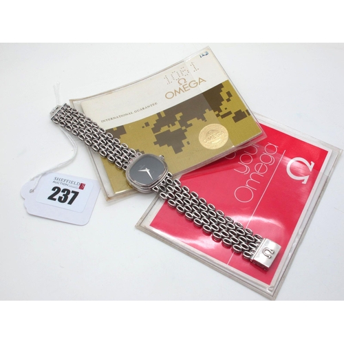 Omega; A 1970's Modernist Style Hallmarked Silver De Ville Jeux D ...