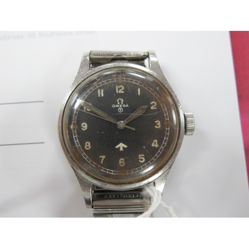 Royal Air Force Omega 'Fat Arrow' Pilots Wristwatch 1953, marked on ...