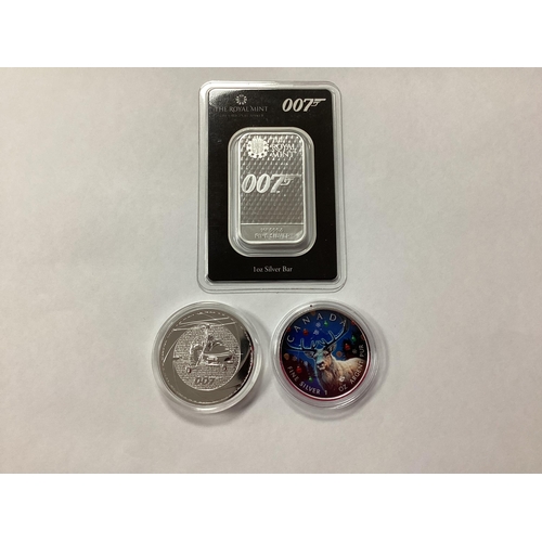 Royal Mint James Bond 007 Diamonds Are Forever 1oz Fine Silver Bar ...