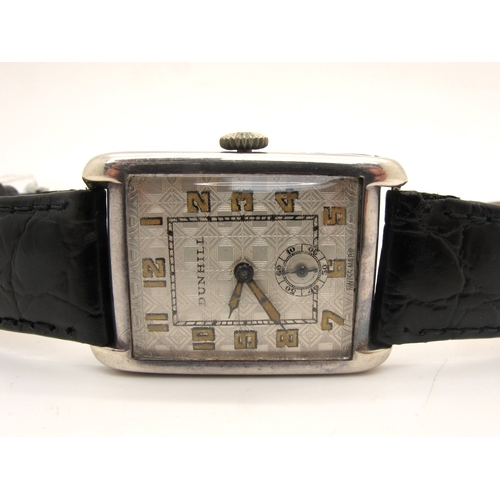 Dunhill; A 1930's Art Deco Hallmarked Silver Cased Gent's Wristwatch ...