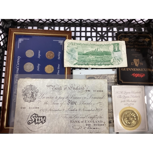 Bank Of England Chief Cashier P.S. Beale White £5 Banknote, together ...