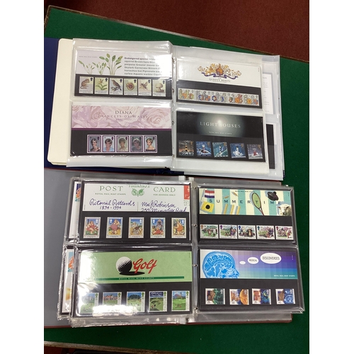 Stamps; Two cover albums containing prestige booklets and presentation ...