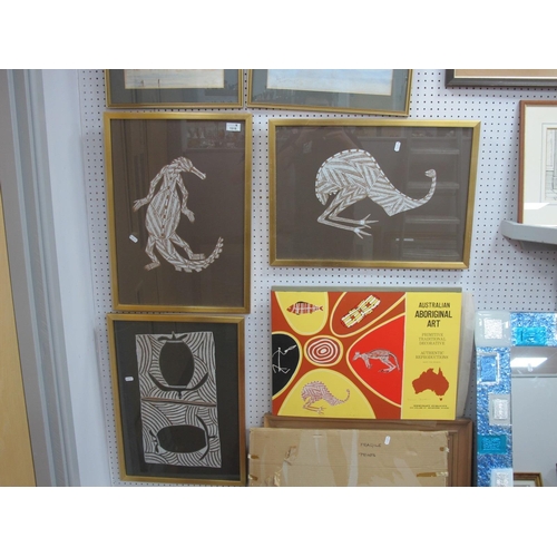 Australian Aboriginal Art Reproduction Prints, (7) in folio and three ...