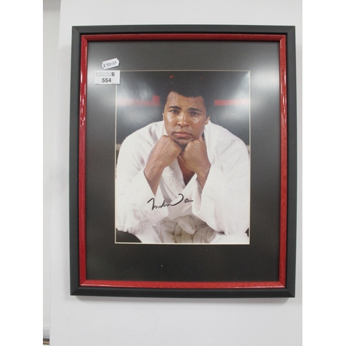 Muhammad Ali, Signature, black pen signed (unverified) on an image of ...