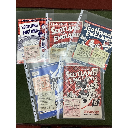 Scotland v. England Ticket and Programme - 1950 1952, plus extra ticket ...
