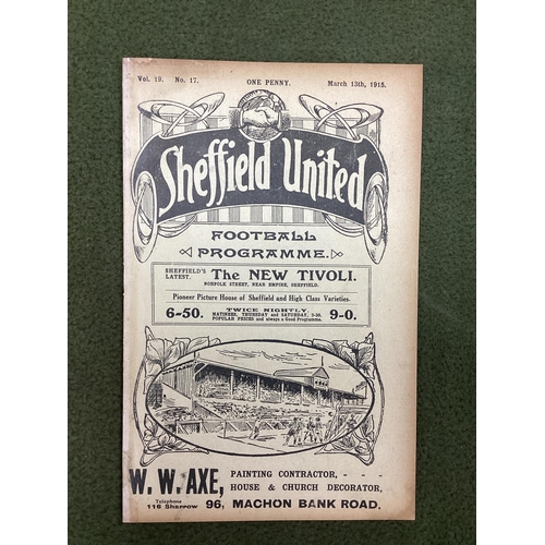 1915 Sheffield United v. Oldham Athletic Programme, dated March 13th ...