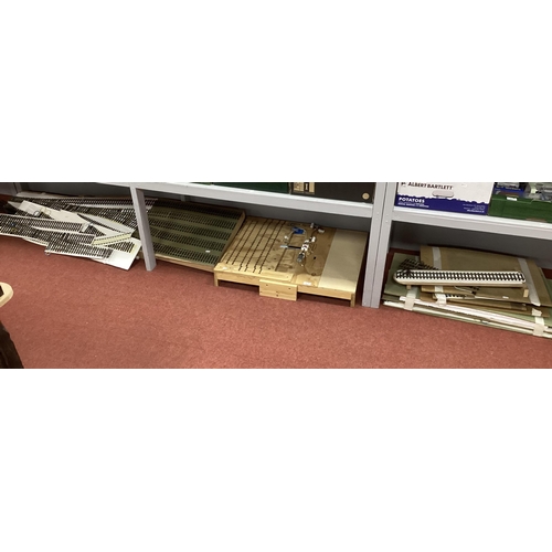 A Quantity of O Gauge / 7mm Track Sections (on layout boards) including ...