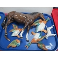 Beswick Geese (x 3), large Chestnut horse, dalmation (three with faults).