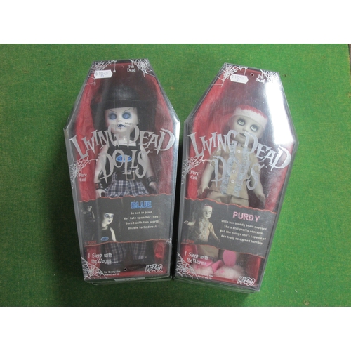 Two Living Dead Dolls by Mezco. Blue & Purdy, both in original unopened ...
