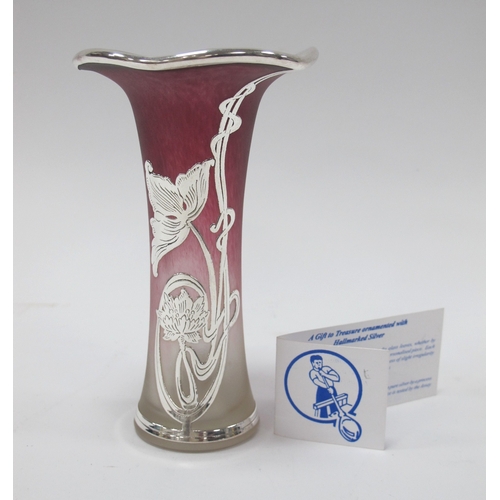 Laugharne Glass Silver Overlaid Flared Vase, MH, G4, 5h, 16cm high ...