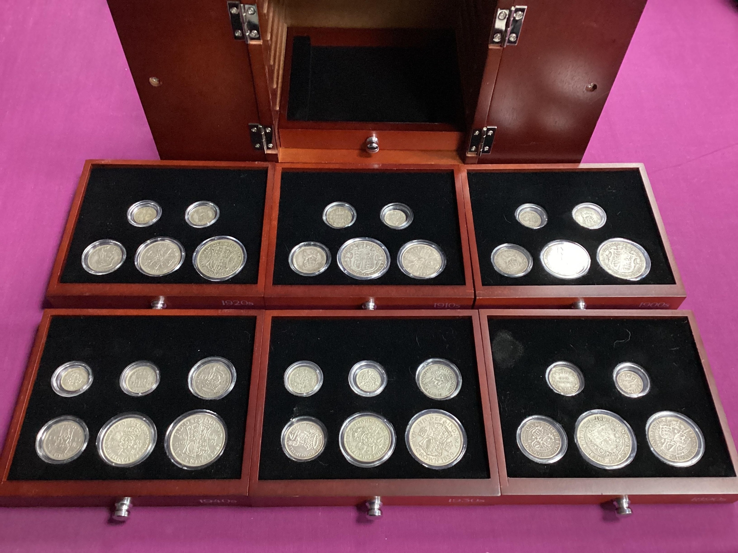 Danbury Mint GB Last Six Decades Of Silver Thirty Two Coin Collection ...
