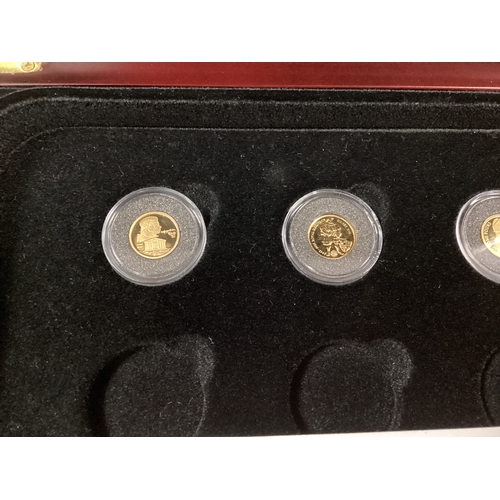 The World's Finest Gold Proof Miniature Coins, each coin weighing 1.2g ...