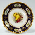 A Royal Worcester Porcelain Cabinet Plate, painted by Ricketts, signed ...