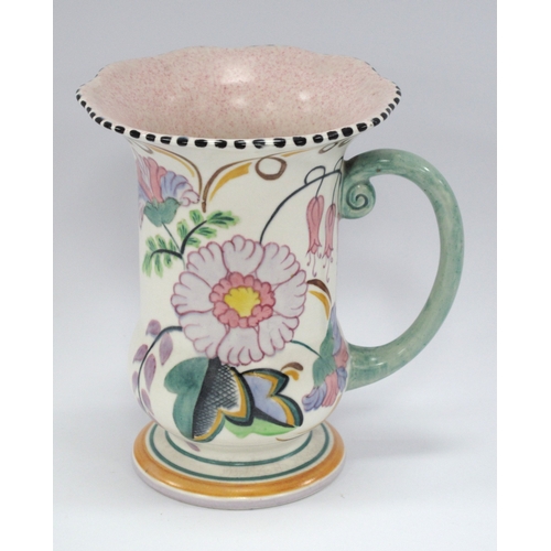 Albert Dean Floral Fantasy Ware Art Deco Vase, 18cm high.
