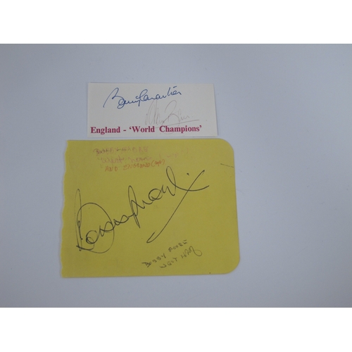 Autograph, Bobby Moore, ink pen signed on yellow autograph album page ...