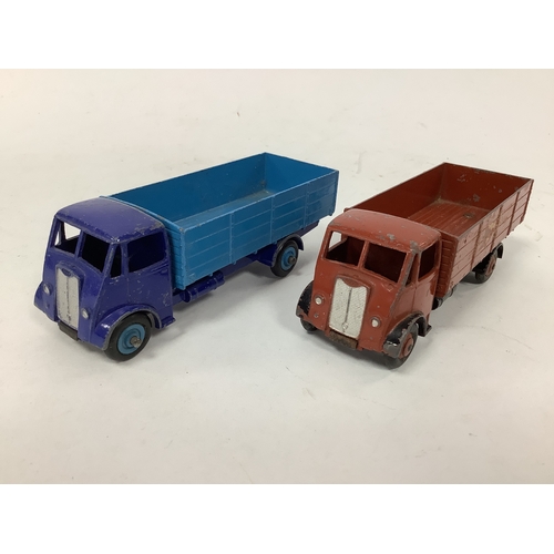 Two Original Dinky Guy 4 Ton No 511 Lorries, one dark blue cab/light ...