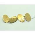 A Pair of 9ct Gold Cufflinks, the oval panels with engraved 'Repton ...