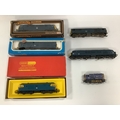 Six 00 gauge BR blue diesel locomotives: a boxed Mainline Warship class ...